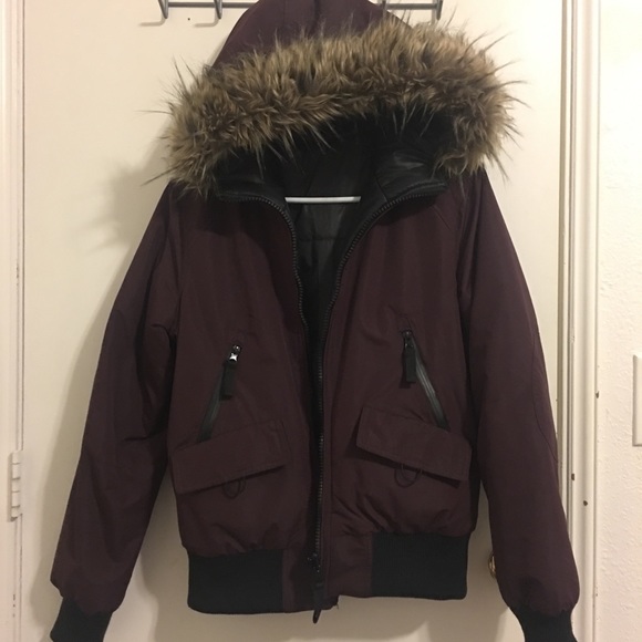 Garage | Jackets & Coats | 2 Sides Burgundy Winter Jacket | Poshmark